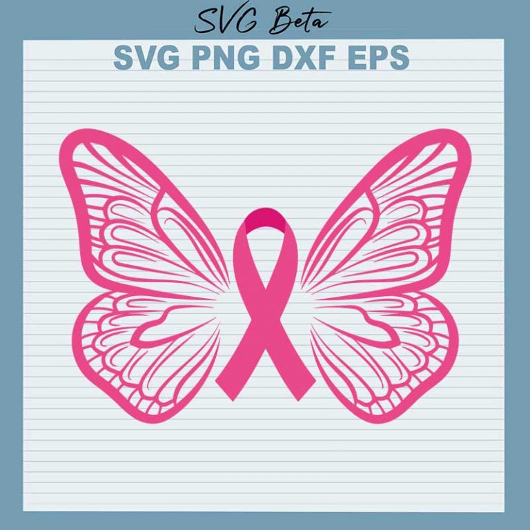 Breast cancer ribbon svg cut files for silhouette studio handmade