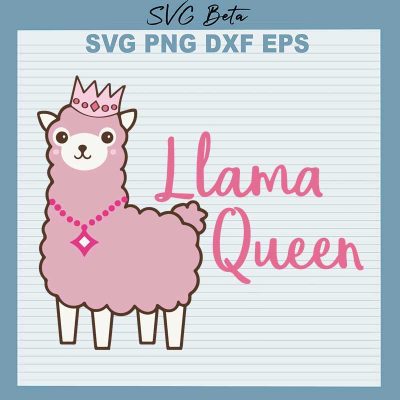 Llama queen svg cut files for silhouette studio handmade product
