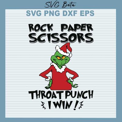 Grinch rock paper SVG cut file for t shirt craft and handmade products