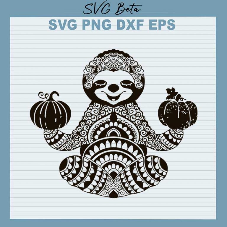 Sloth mandala svg cut files for silhouette studio handmade craft products