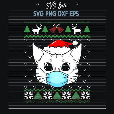 Cat christmas svg cut files for cricut silhouette studio handmade craft