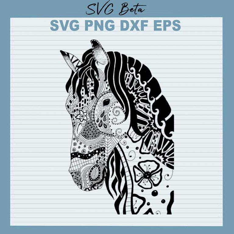Horse boho mandala SVG cut file for t shirt craft and handmade products