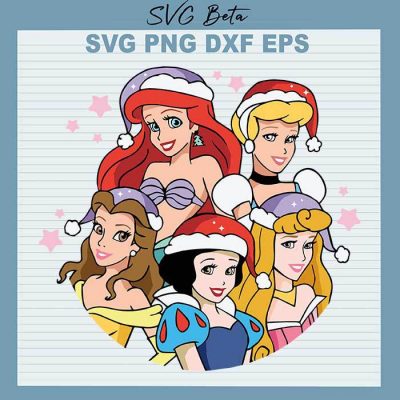 Disney princess santa hat svg cut files for silhouette studio handmade