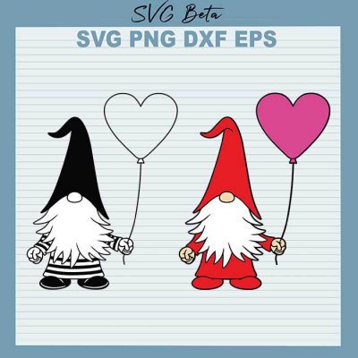 Gnome Valentine Day SVG cut file for craft and handmade cricut products