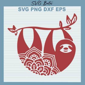 Mandala Sloth SVG file for craft handmade cricut products