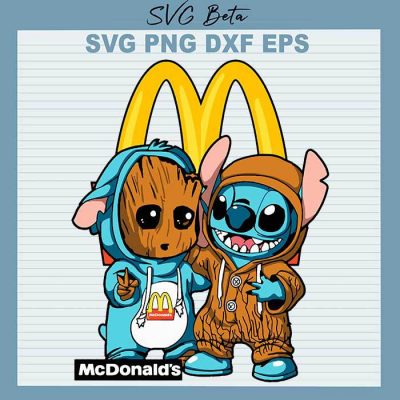 Stitch and Baby Groot Friends SVG cutting file craft for cricut products