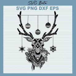 Mandala deer SVG PNG DXF cut file for cricut handmade products
