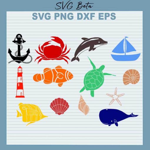 Ocean animals bundle svg, animals sea svg, ocean svg, png, cricut file