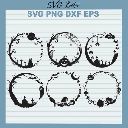 Halloween Wreath SVG, Happy Halloween Wreath SVG, Wreath SVG, Halloween ...