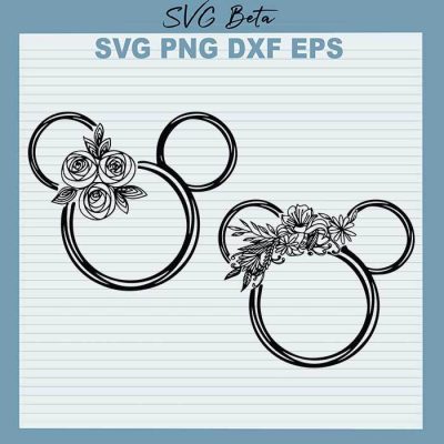 Floral Wreath Mickey Mouse SVG, Mickey Wreath SVG, Disney Mickey Bundle ...
