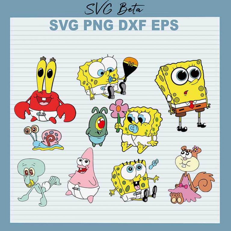 Baby Spongebob SVG, Baby Spongebob Character SVG, Spongebob Bundle SVG ...