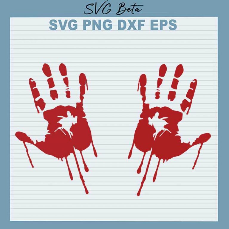 Halloween Bloody Handprint SVG, Bloody Handprint SVG SVG PNG DXF