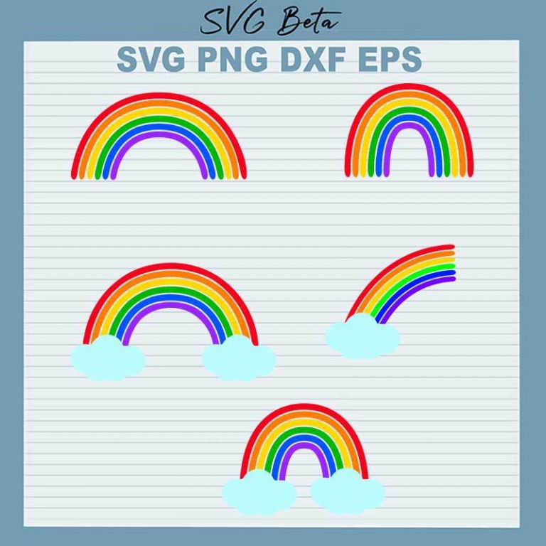 Bright Rainbow SVG, Colorful Rainbow SVG PNG DXF