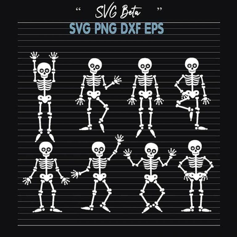 Dancing Skeleton SVG, Halloween Skeleton SVG PNG DXF