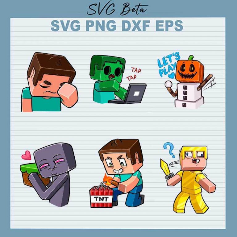 Minecraft SVG, Minecraft Bundle SVG PNG DXF cut file