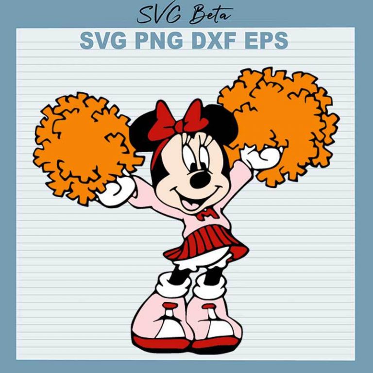 Minnie Cheerleader SVG, Disney Cheerleader SVG PNG DXF cut file