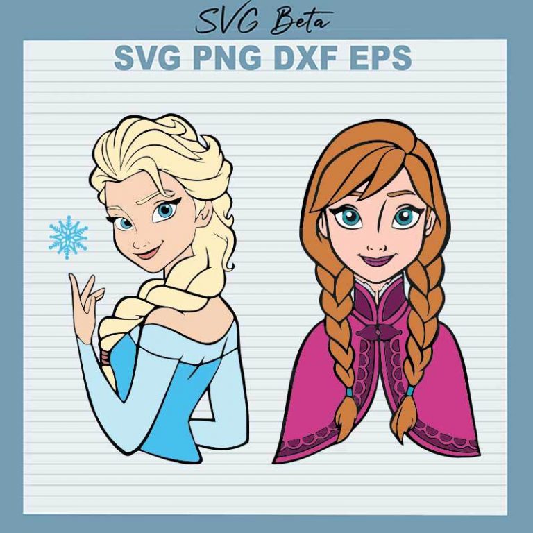 Elsa And Anna Frozen SVG, Frozen Characters SVG, Elsa Anna Princess SVG