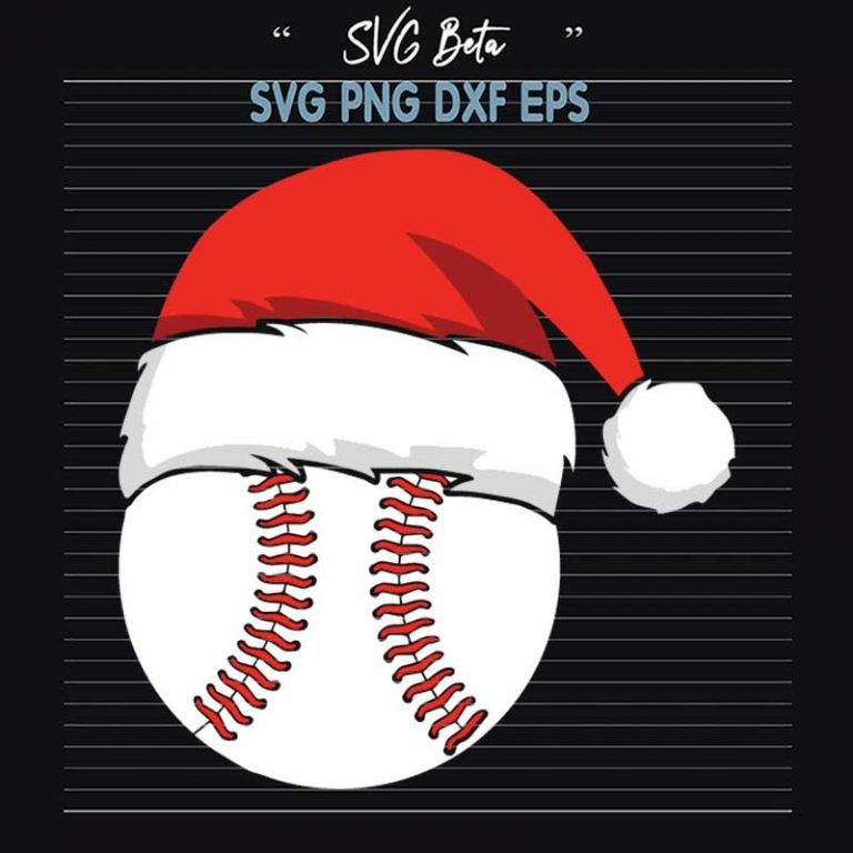 Baseball Christmas SVG, Christmas Baseball Santa SVG, Funny Santa Hat ...