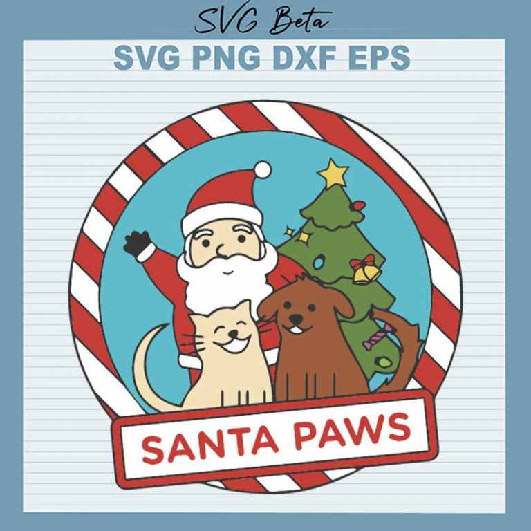 Santa Paws SVG, Christmas Santa And Dog SVG, Christmas Santa SVG PNG ...