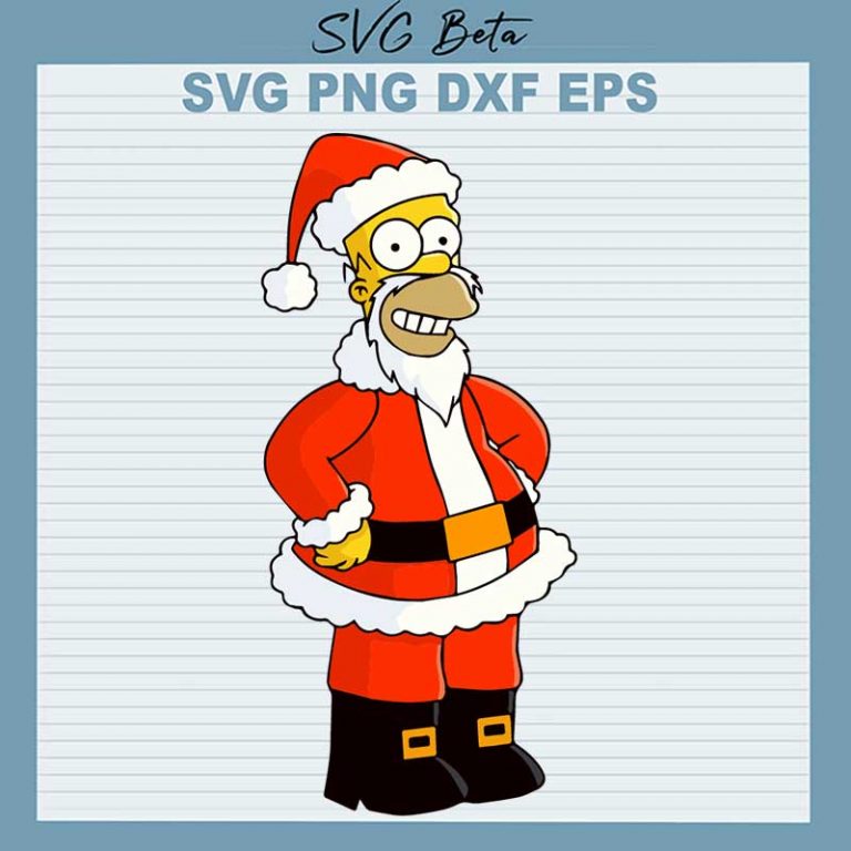 Simpson Santa SVG, Homer Simpsons Christmas SVG PNG DXF Cut File