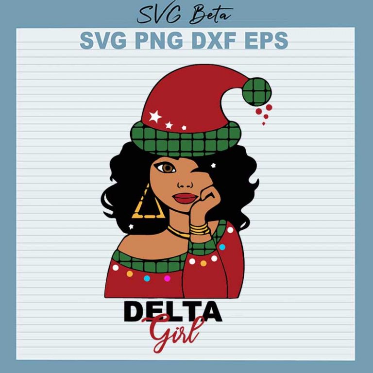 Delta Girl Christmas SVG, Delta Girl SVG, Delta Girl With Santa Hat SVG ...