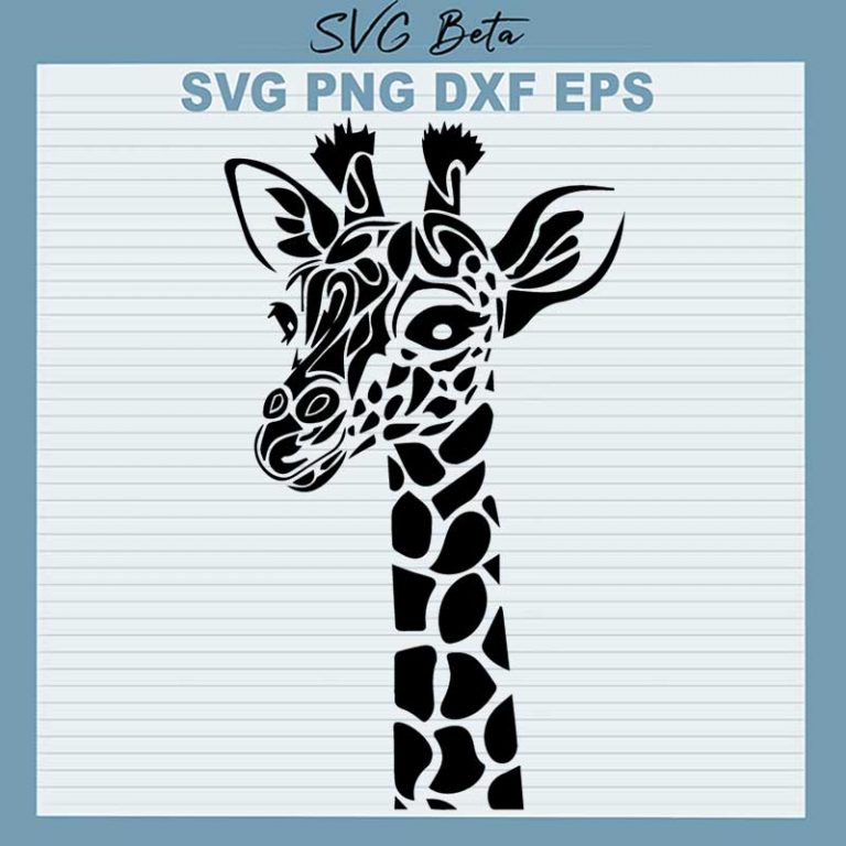 Giraffe Face SVG, Cute Giraffe Face SVG PNG DXF Cut File