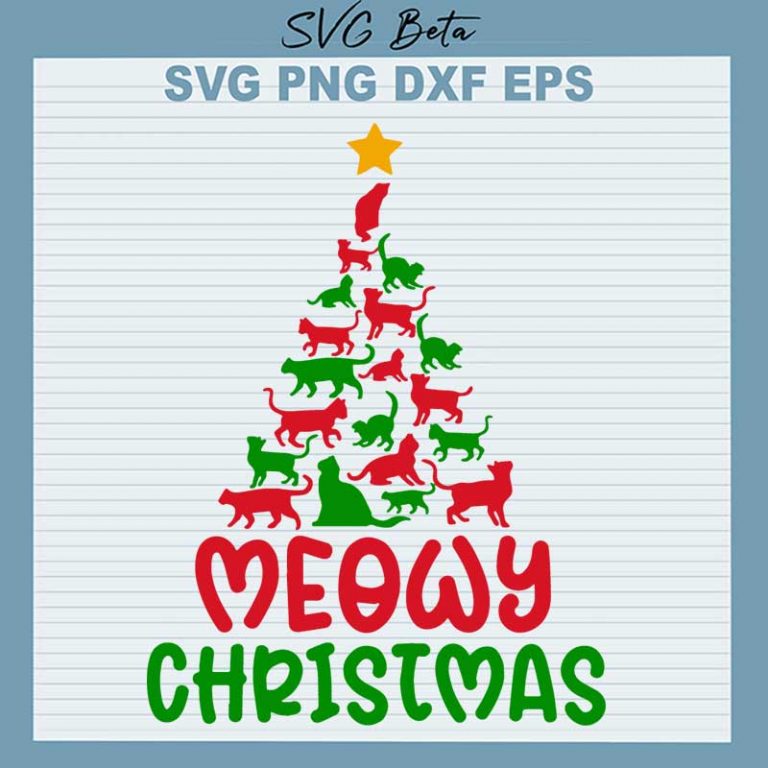 Meowy Christmas Tree SVG, Christmas Cat SVG, Meowy Christmas SVG, Merry ...