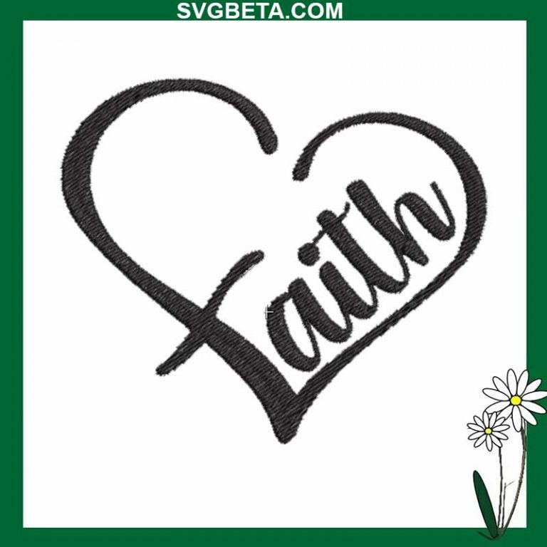 Faith heart embroidery design, Faith jesus Embroidery Design