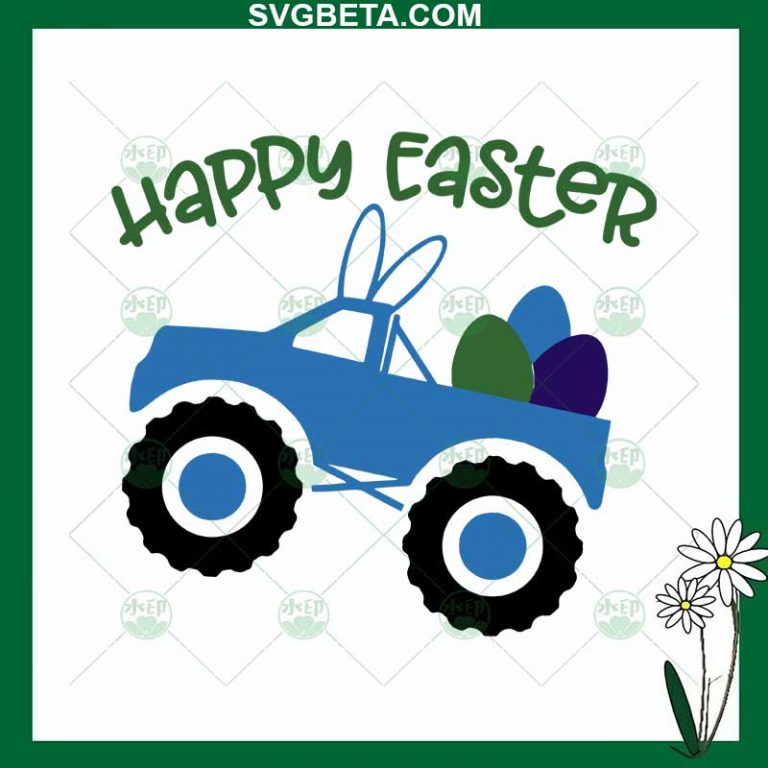Happy Easter Monster Truck SVG, Monster Truck Easter Truck SVG