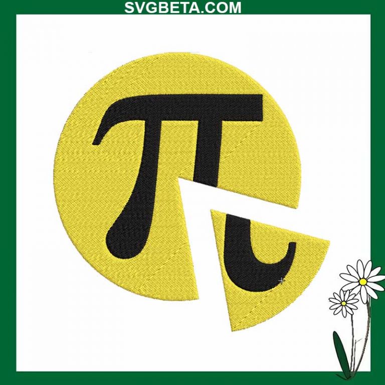 Pizza pi day embroidery design, Pi day Embroidery File
