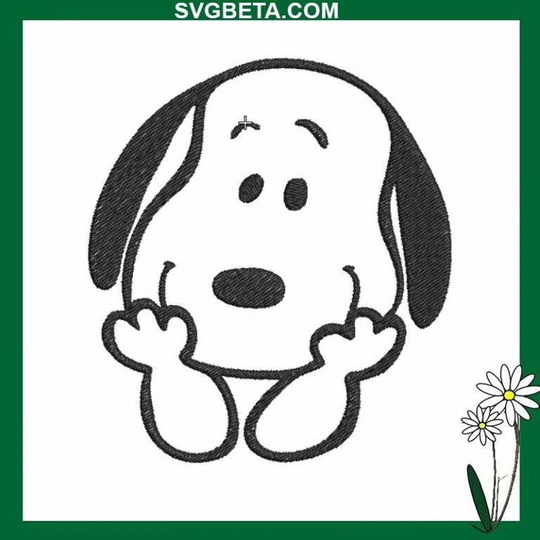 Smilling Snoopy Embroidery Design, Cute Snoopy Embroidery Design File