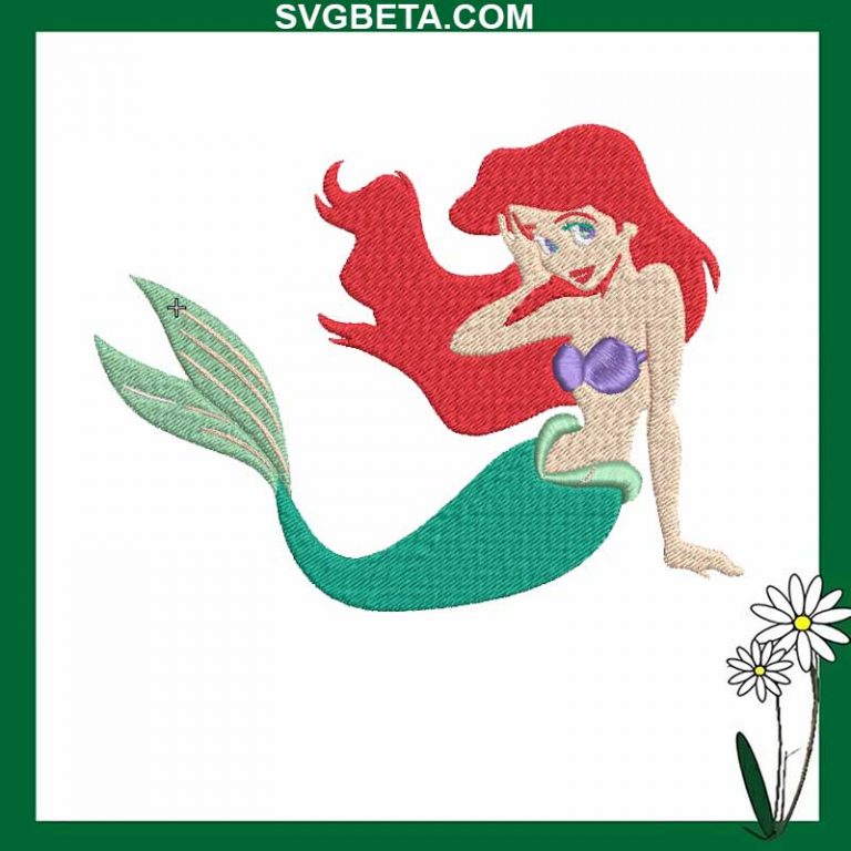 Disney Little Mermaid Embroidery Design, Ariel Mermaid Embroidery Files ...