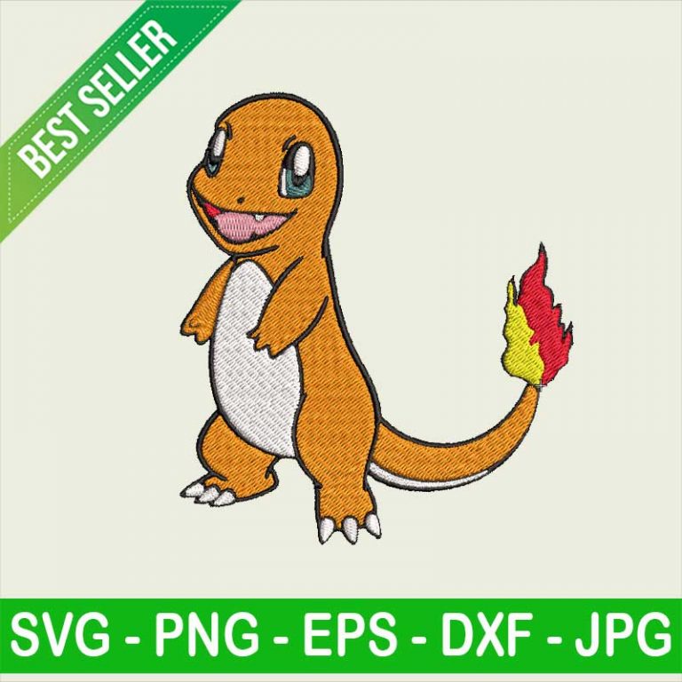 Charmander Embroidery Design, Pokemon Embroidery Files, Pikachu ...