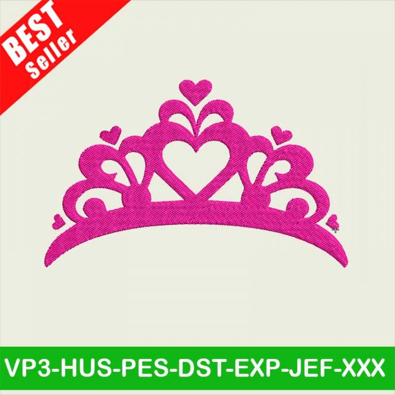 Princess Crown embroidery designs, Princess Embroidery Files, Tiara ...