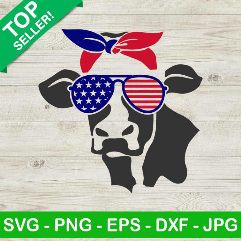 4th Of July Heifer SVG, America Heifer Cow SVG, Patriotic Day SVG
