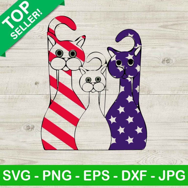 Patriotic Cat SVG, 4th Of July SVG, Merica SVG, American Flag Cats SVG
