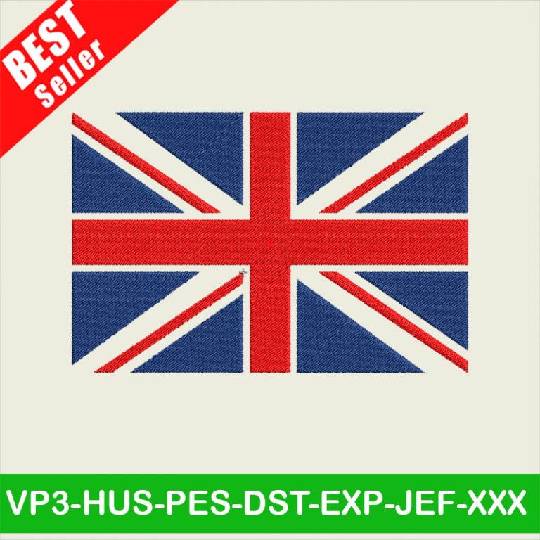 Great Britain Flag Embroidery Designs, United Kingdom Flag Embroidery ...