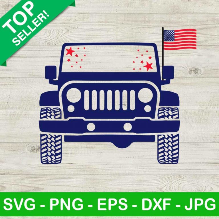 4th Of July Jeep SVG, American Flag Jeep SVG, Merica Flag Jeep SVG