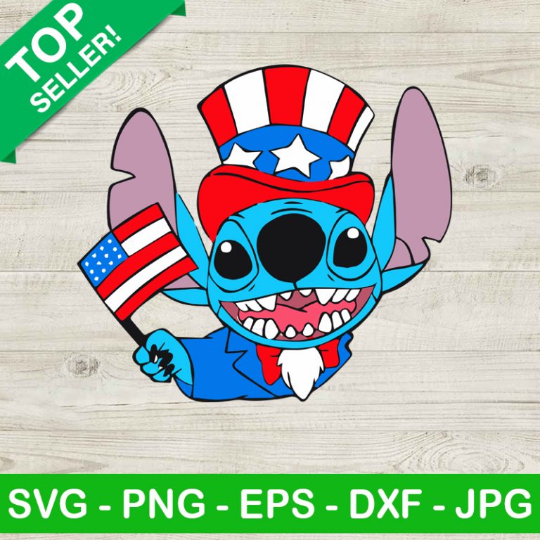 4th Of July Stitch SVG, American Flag Stitch SVG, Patriotic Day SVG