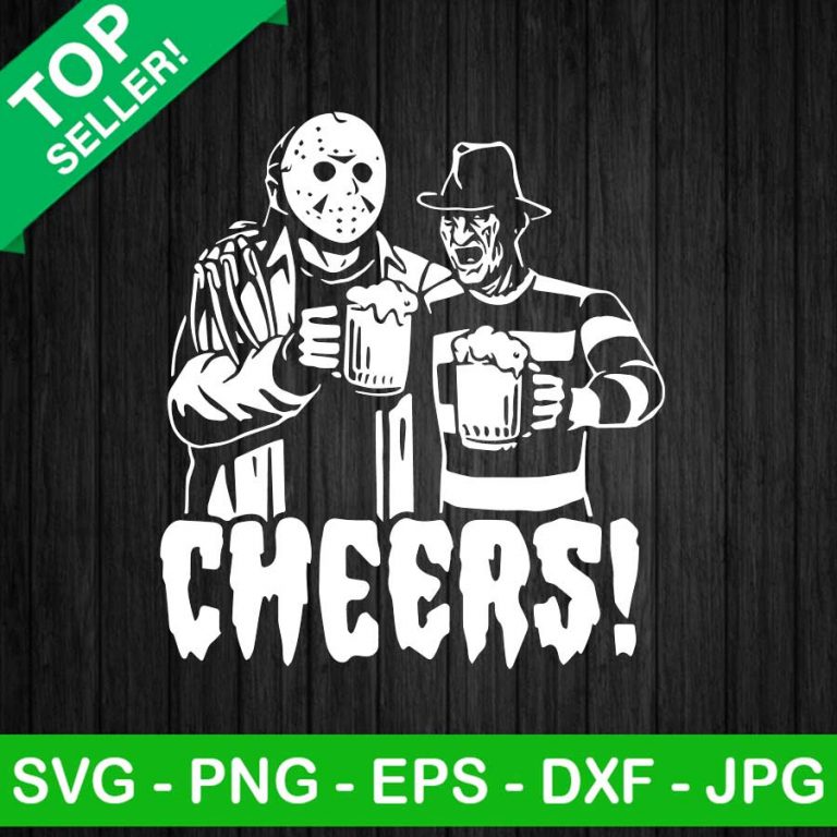 Cheers Horror Movie Characters SVG, Cheer Beer SVG, Horror Halloween SVG