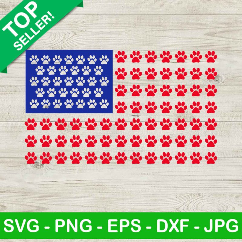 American flag dog paws SVG, Dog paws SVG, Dog funny SVG
