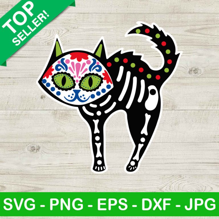 Skull cat halloween SVG, Skeleton cat SVG, Halloween Cat SVG