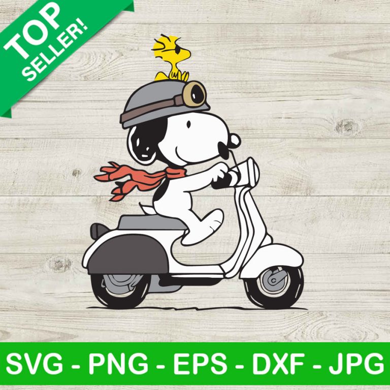 Snoopy ride motorcycle SVG, Snoopy riding SVG, Snoopy and woodstock SVG
