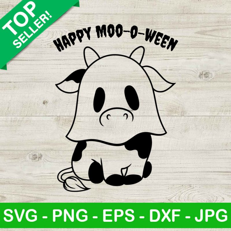Happy moo o ween SVG, Happy halloween cow SVG, Dairy cow halloween SVG