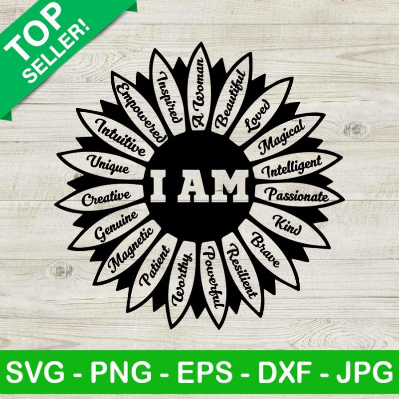 I am unique creative sunflower SVG, Sunflower SVG, Creative sunflower SVG