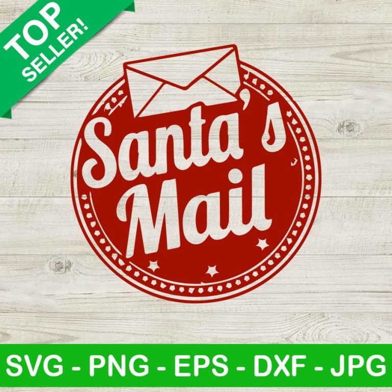 Santa mail logo SVG, Christmas santa stamp SVG, Santa mail stamp SVG