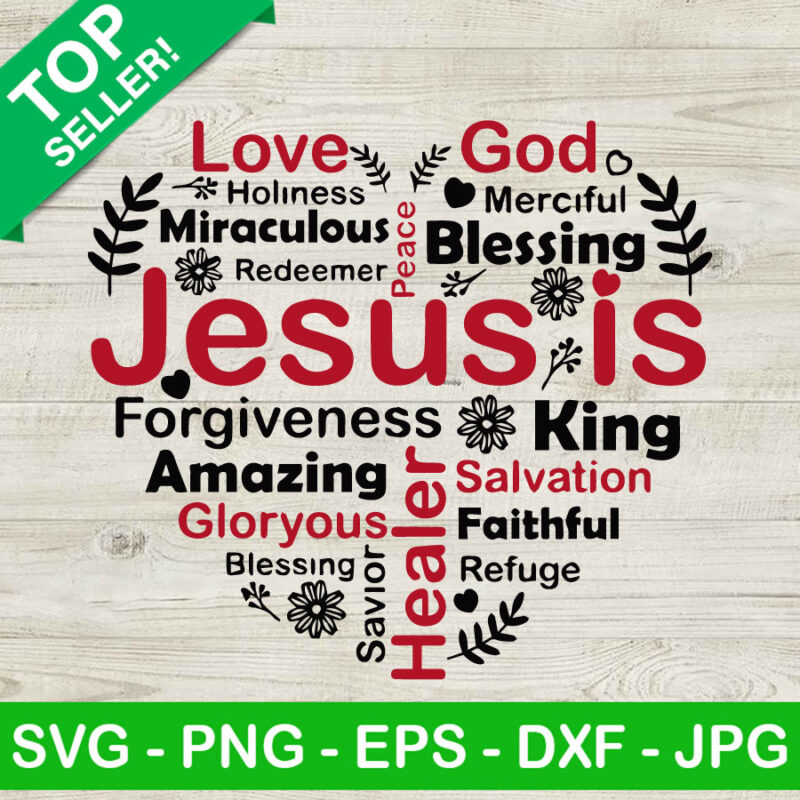 Jesus is amazing SVG, Jesus heart SVG, Jesus is salvation SVG