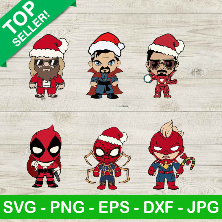 Marvel superheroes christmas SVG, Marvel christmas SVG, Marvel ...
