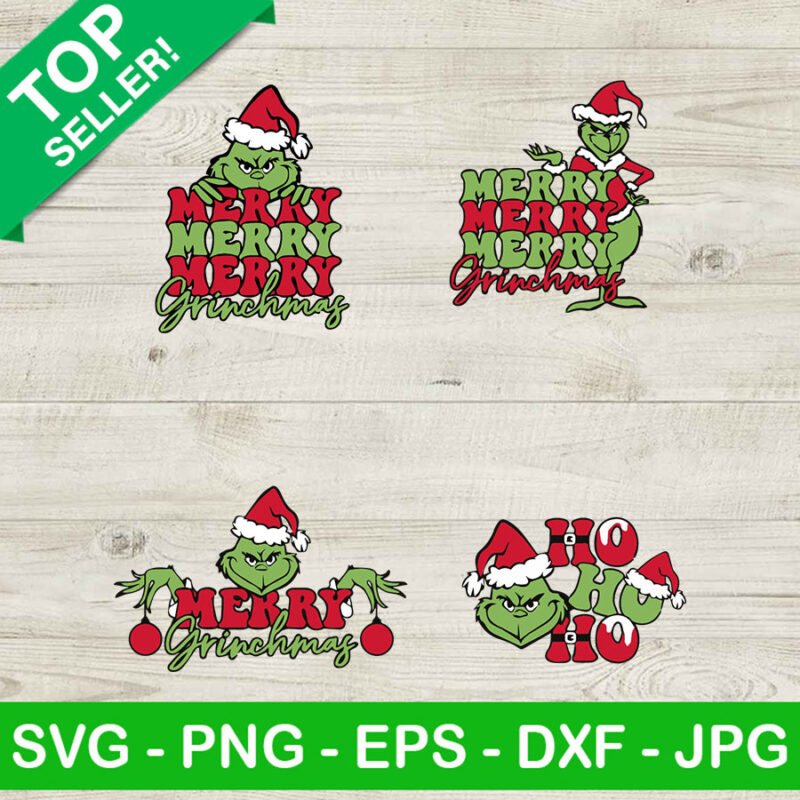 Merry christmas grinch bundle SVG, Grinch ho ho ho SVG, Merry grinchmas SVG