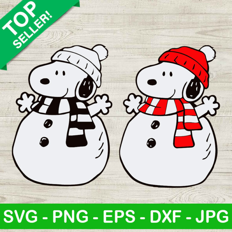 Snoopy Snowman SVG, Snoopy Christmas SVG, Funny Snowman Christmas SVG